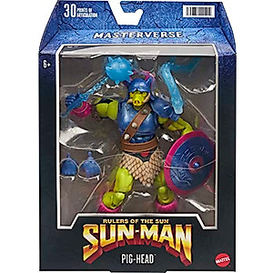 Masters of the Universe Masterverse Action Figure, Pig-Head Toy Collectible with Articulation & Accessories, 7 inch