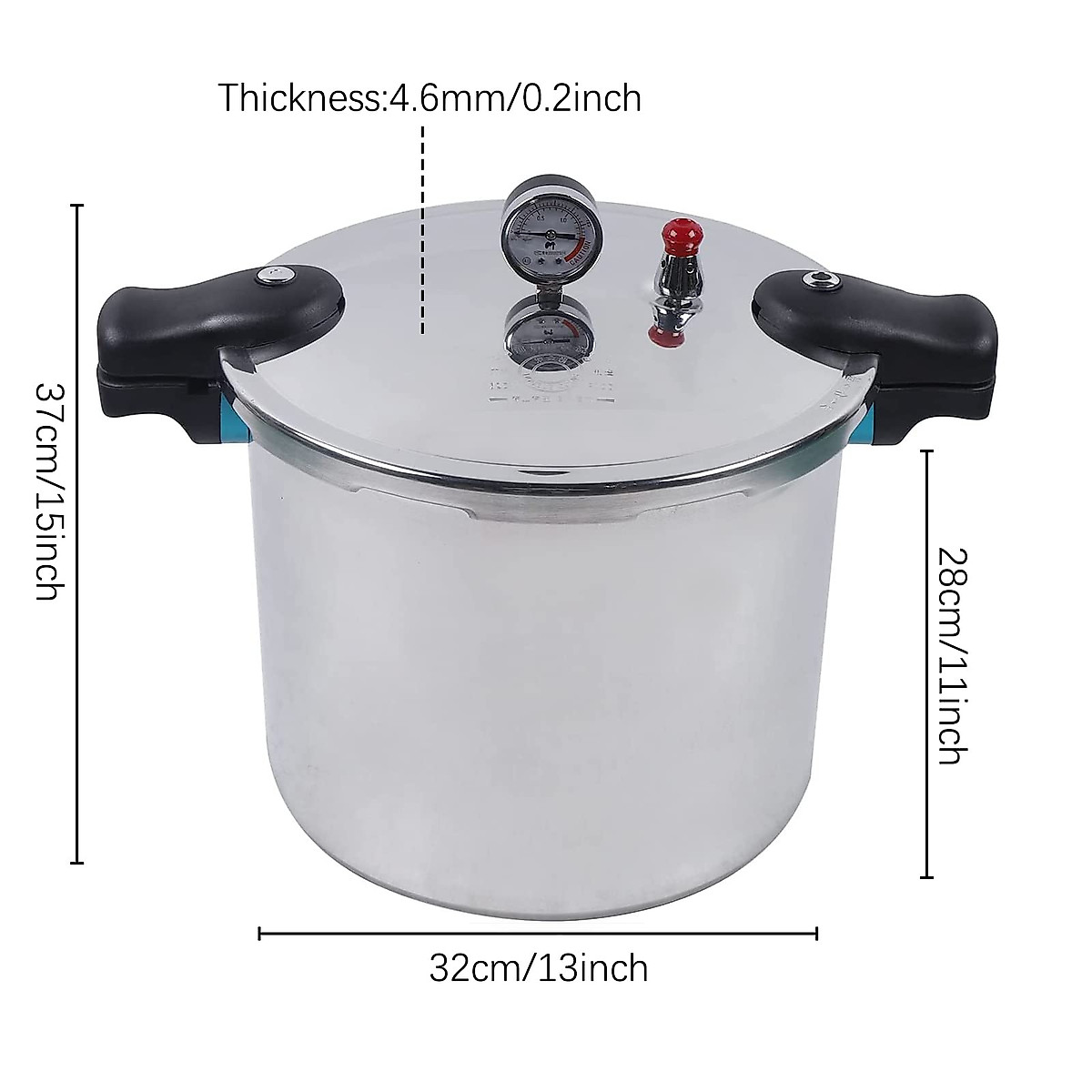 23 Quart Pressure Canner and Cooker with Pressure Gauge 10PSI Explosion Proof Safety Valve Extra-Large Size for Big Canning Jobs, Gas Stoves