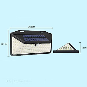 WBM Smart Solar Outdoor Lights, 100 LED IP65 Waterproof, Security Lights for Front Door, Yard, Garage, Deck(2pack) , White
