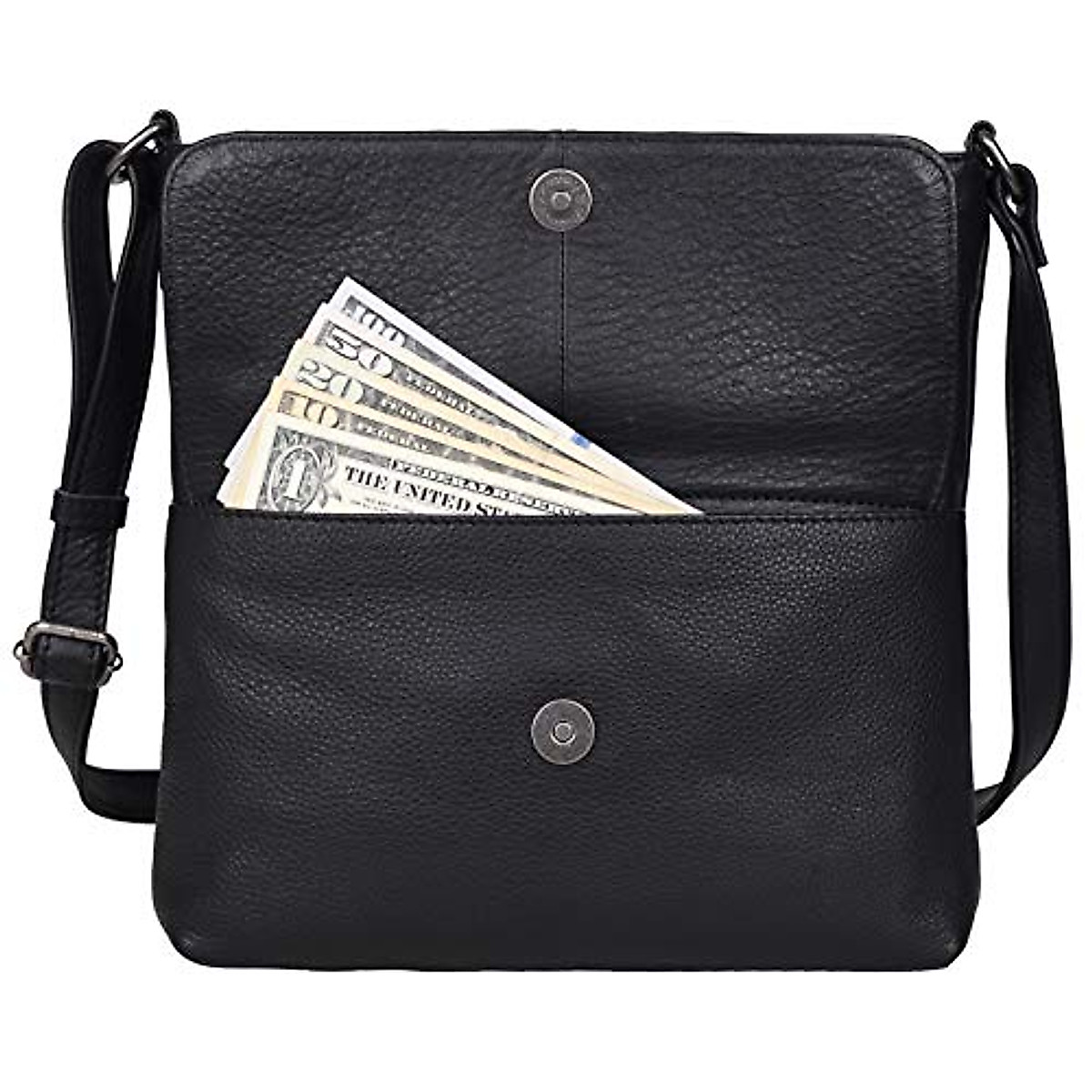 ANTONIO VALERIA Piper Grainy Napa Black Premium Leather Crossbody Bag