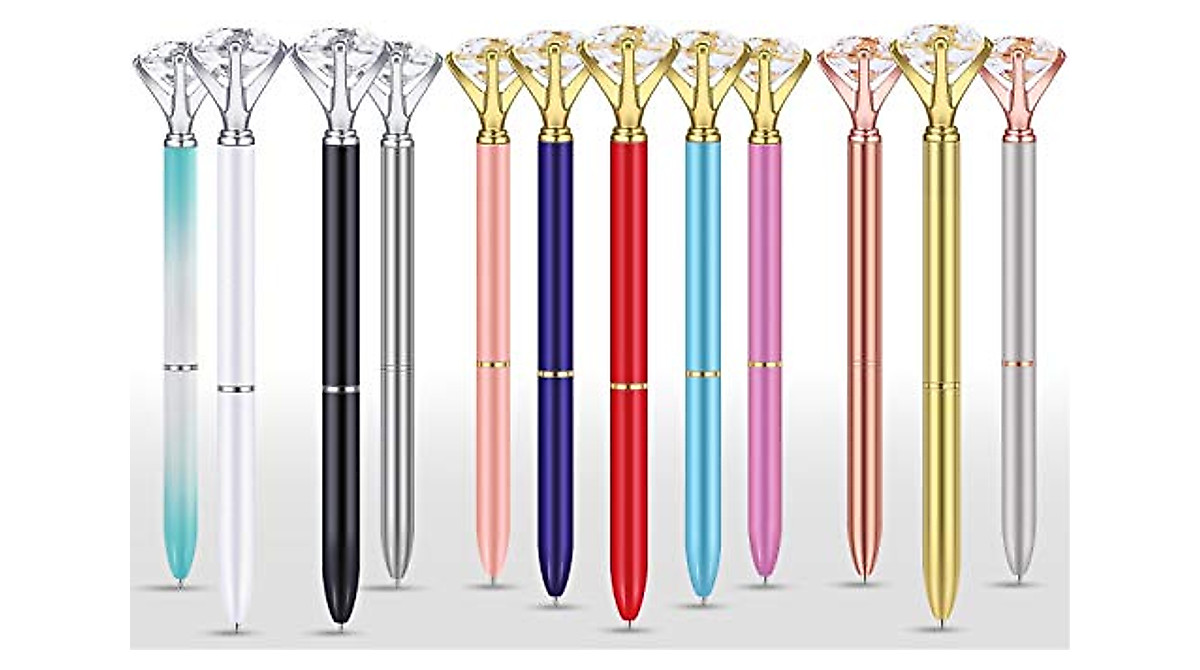 Big Diamond Pen - 20 Pcs Colorful Crystal Ballpoint Pens