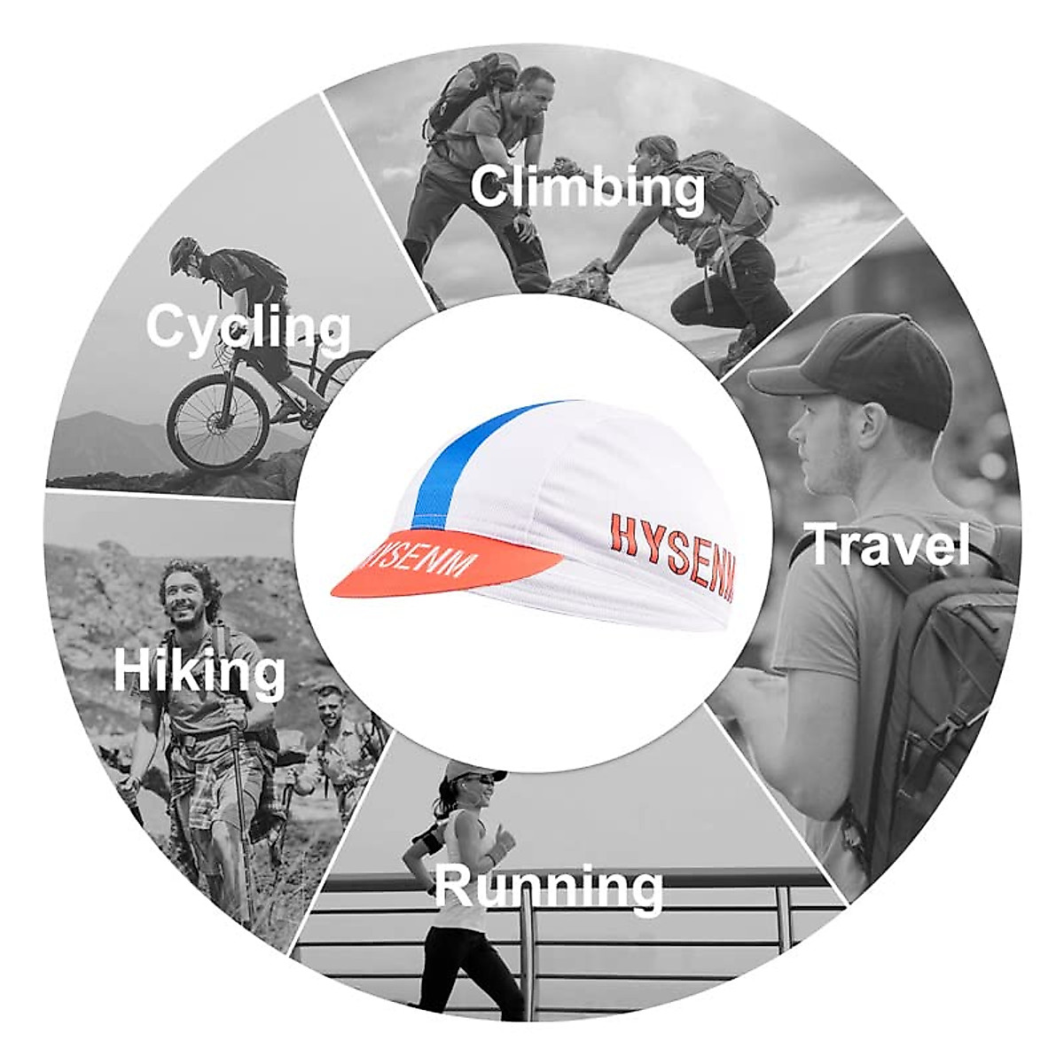 Hysenm 2 Pack Cycling Cap Helmet Liner Skull Cap for Men, Bike Hat Cycling Cap for Men Under Helmet Motorcycle Bicycle Caps Sweat Caps