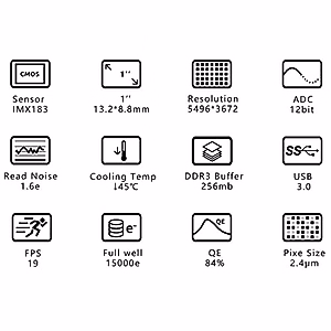 ZWO ASI183MC Pro 20.18 MP CMOS Color Astronomy Camera with USB 3.0 # ASI183MC-P