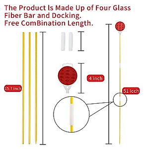 Orange Reflective Driveway Markers,Snow Plow Markers,Plow Markers,51 Inch Yellow Fiberglass Pole Double Sided Reflector for Driveway (8-Pack)