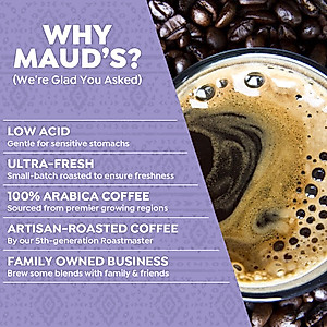 Maud's Organic Coffee Pods Variety Pack, 56 ct | 8 Assorted Coffee Flavors | 100% Organic Arabica Roasted Coffee | Solar Energy Produced Recyclable Pods Compatible with Keurig K Cups Maker
