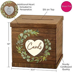 Kate Aspen Farmhouse Boho Brown Rustic Wood Wedding Card Box, Money Gift Boxes, Table Decoration (Collapsible)