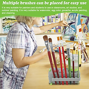 Paint Brush Cleaner Upgrade Painting Supplies, Painting Station with Drain, Strengthen Water Recycling Brush Rinser, Paint Brush Cleaner Tool for Acrylic, Watercolor and Water-Based Paints, Grey