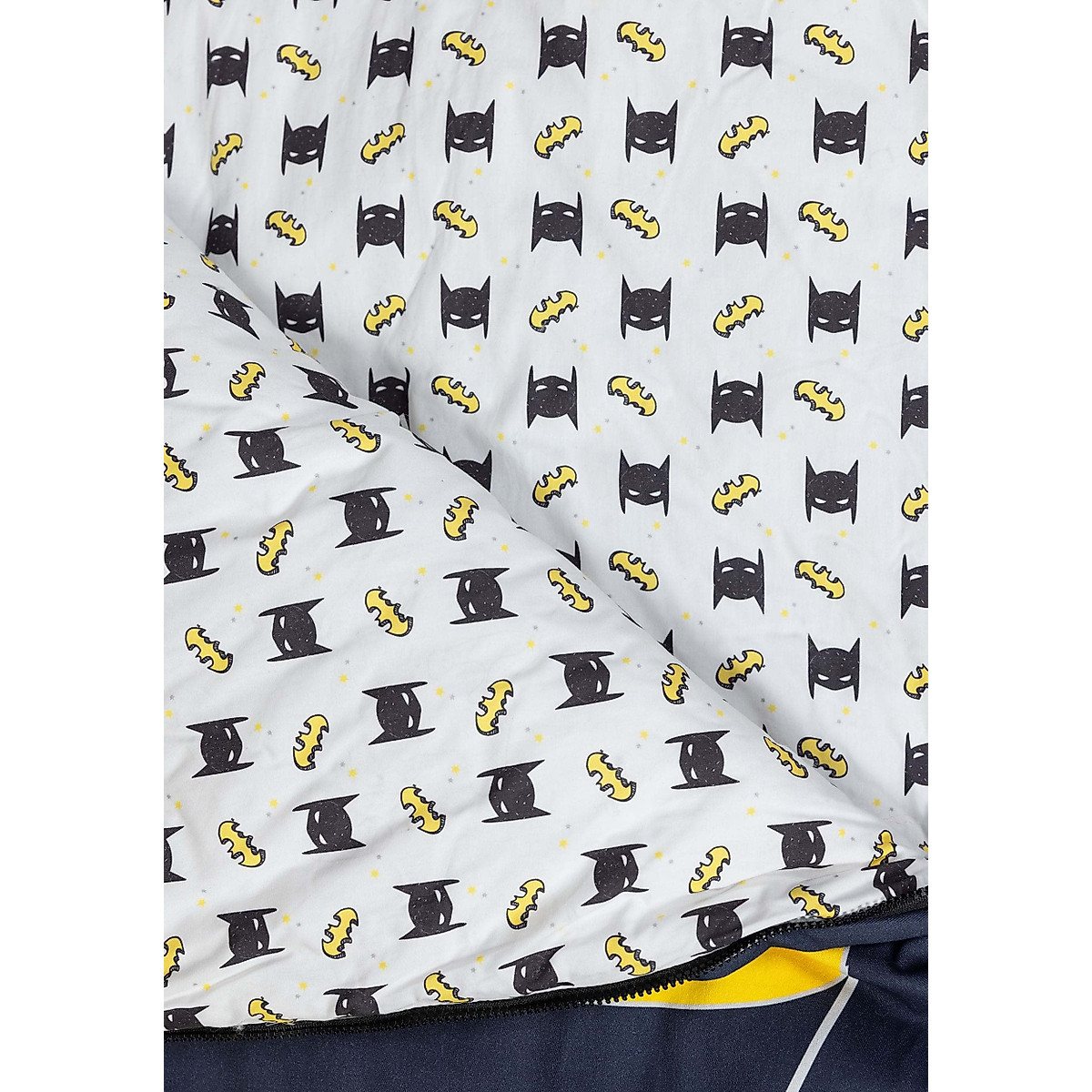 Batman Batmobile Kids Sleepover Bag Superhero Slumber Mat with Built-in Pillow, Cozy & Soft