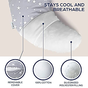 Niimo Nursing Pillow for Breastfeeding - Multifunctional Breast Feeding Pillows for Mom, Nursing Pillows for Breastfeeding, Baby Support, Breastfeeding Pillows, Removable Cover, Grey Star White