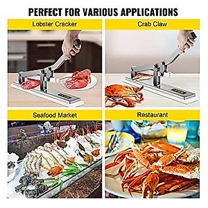 VEVOR Stone Crab Cracker with 2 Seafood Picks, Aluminum & Stainless Steel Construction Shellfish Shucker, Seafood Tools Set for Lobster and Crab Legs