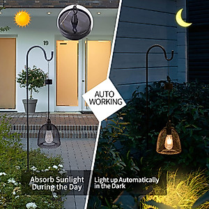 Solar Hanging Lantern, Outdoor Waterproof Solar Chandelier Pendant Lamp Lights Metal Hanging Lighting Decor for Bar Patio Yard Garden Porch Indoor Home (Solar Powered Auto On/Off )