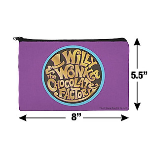Willy Wonka and The Chocolate Factory Logo Pencil Pen Organizer Zipper Pouch Case