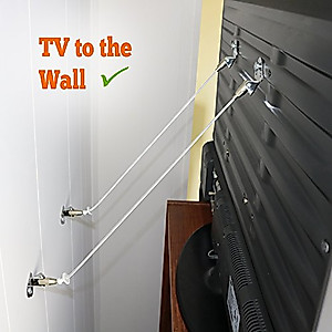 Metal TV Safety Straps (2-Pack) Heavy Duty Furniture & TV Anti Tip Straps | Sturdy Hardware Included