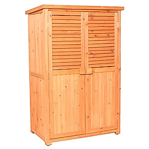 Outdoor Storage Cabinet Garden Tool Shed with Shelves & Workstation for Backyard, Garage and Garden (Size : 105x63.5x160cm)