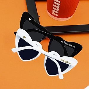 LADY&HOME 10pcs Heart Shaped Bachelorette Party Sunglasses Bridal Shower Favors Supplies Weddings Sunglasses(Black)