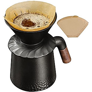 PARACITY Pour Over Coffee Maker Set with Permanent 60° Angled V-Shaped Coffee Dripper Ceramic and 40pcs Coffee Filter, Coffee Dripper Brewer & Coffee Mug, Manual Coffee Maker for Single Cup