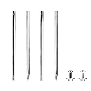 Kichwit 27.6“/2.3ft Metal Stakes for Yard Signs, Stainless Steel, Hardware Included