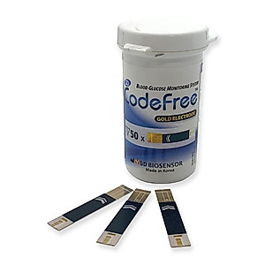 SD Codefree Blood Glucose Monitor/Monitoring Test/Testing Kit Replacement Strips (No I am NOT a Diabetic, 3 boxes of 50 Strips)