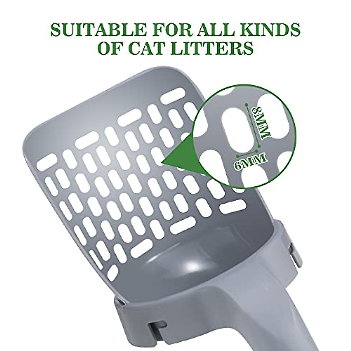 petizer Premium Cat Litter Scoop with 90 Count Refill Bags, Integrated Detachable Deep Cat Litter Shovel with Waste Container, Cat Litter Disposal System