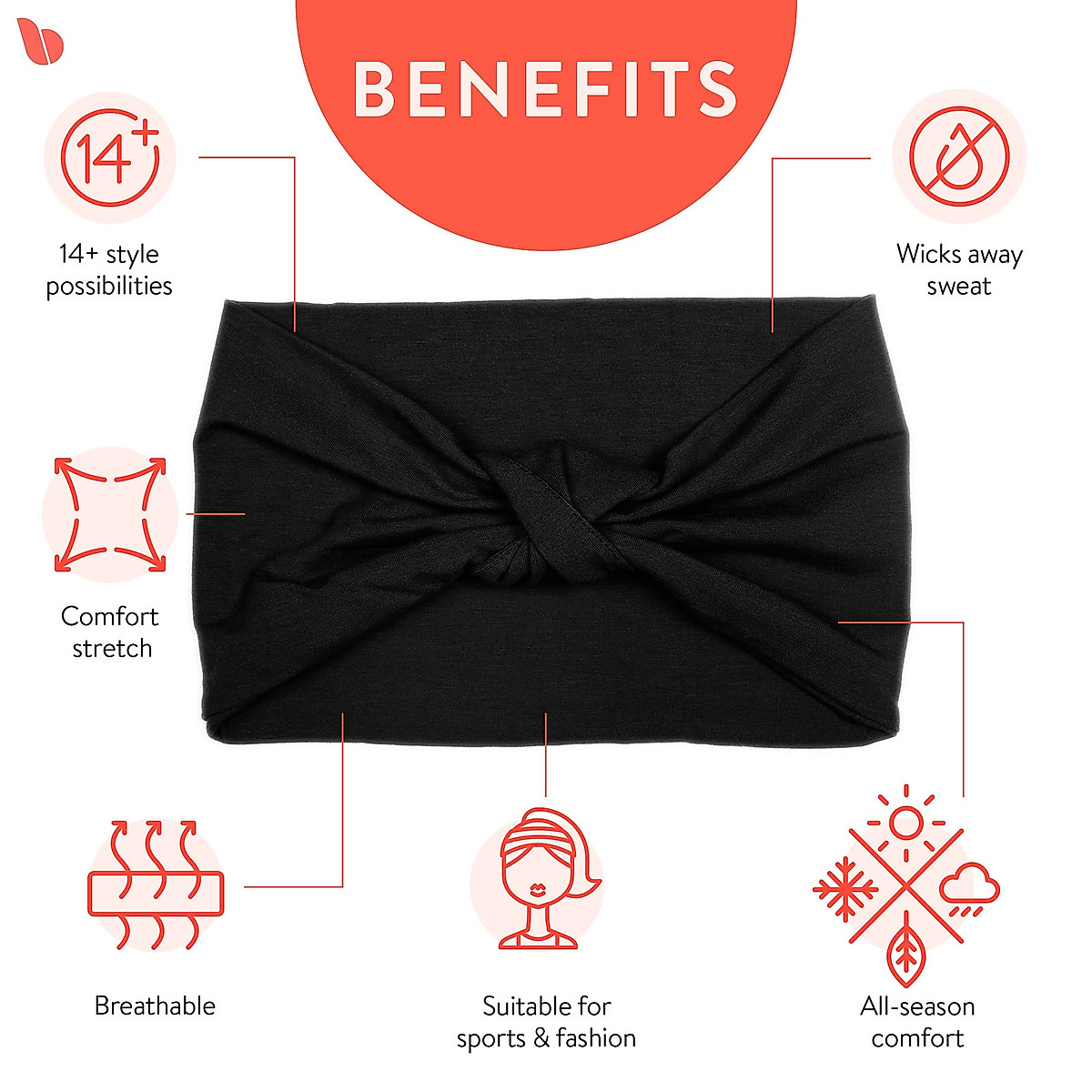 BLOM Non Slip Headbands - Wide Headbands for Women - Yoga Headbands for Women - Workout Headbands for Women - Wear for Fashion, Travel, or Running Multi Style - Gym Wrap