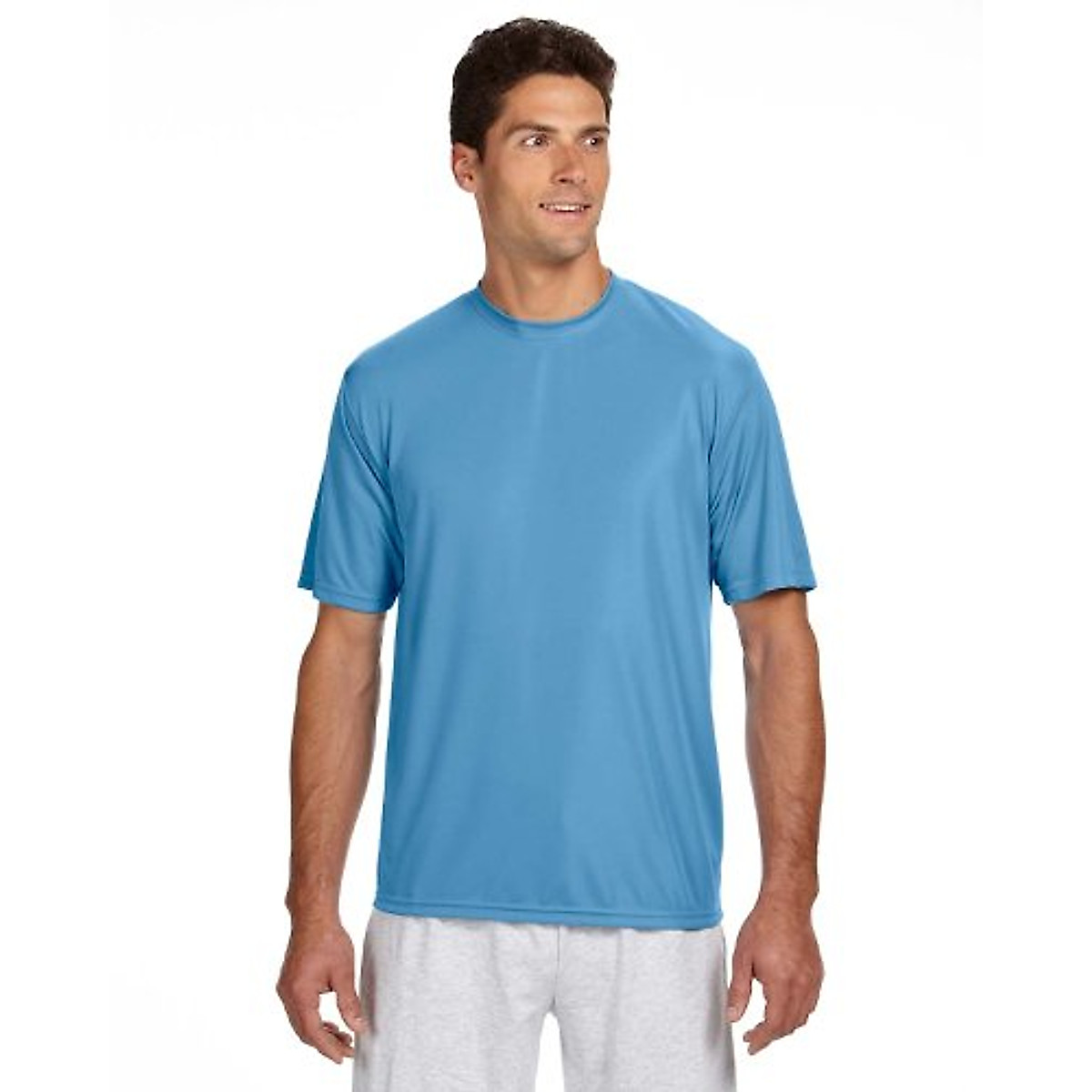 A4 Mens Cooling Performance Crew, Medium, Light Blue