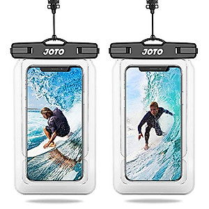 JOTO Floating Waterproof Phone Holder Pouch, Float Universal Waterproof Case for iPhone 14 13 12 11 Pro Max XS XR 8 7 Galaxy Pixel Up to 7’’, IPX8 Underwater Cellphone Dry Bag for Beach -2 Pack,Clear