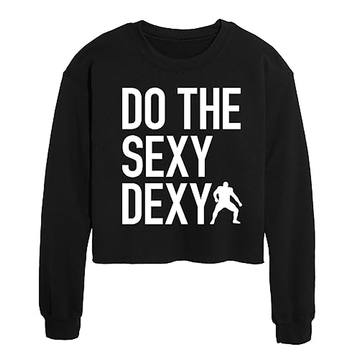 Instant Message - Do The Sexy Dexy - Juniors Cropped Crew Neck Sweatshirt - Size 2 X-Large Black