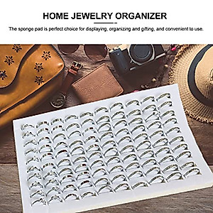 Cabilock 4pcs Box jewelry box pad jewelry tray insert showcase dsiplay insert jewelry display for selling jewelry showcase pads jewelry insert pad foam insert jewelry rack white sponge ring