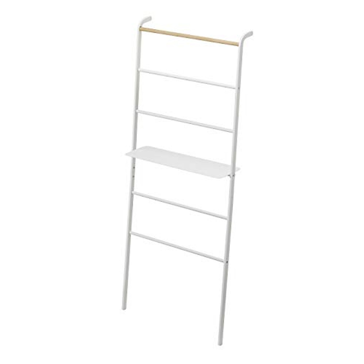 YAMAZAKI home Tower Leaning Ladder With Shelf White