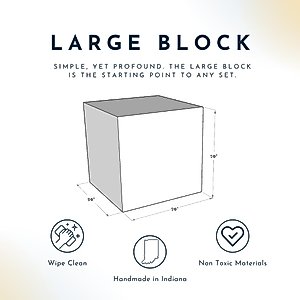 foamnasium Large Block, Indoor Foam Playset, Soft Toddler and Active Kids Play Foam Block for Crawling, Climbing, and Jumping, Made in The US, Pink
