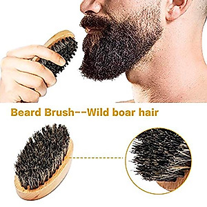 FULLLIGHT TECH Beard Kit for Men Grooming & Care W/Beard Wash/Shampoo,3 Packs Beard Oil,Beard Balm Leave-in Conditioner,Beard Comb,Beard Brush,Beard Scissor,Beard Grooming Kit Gifts for Men Husband