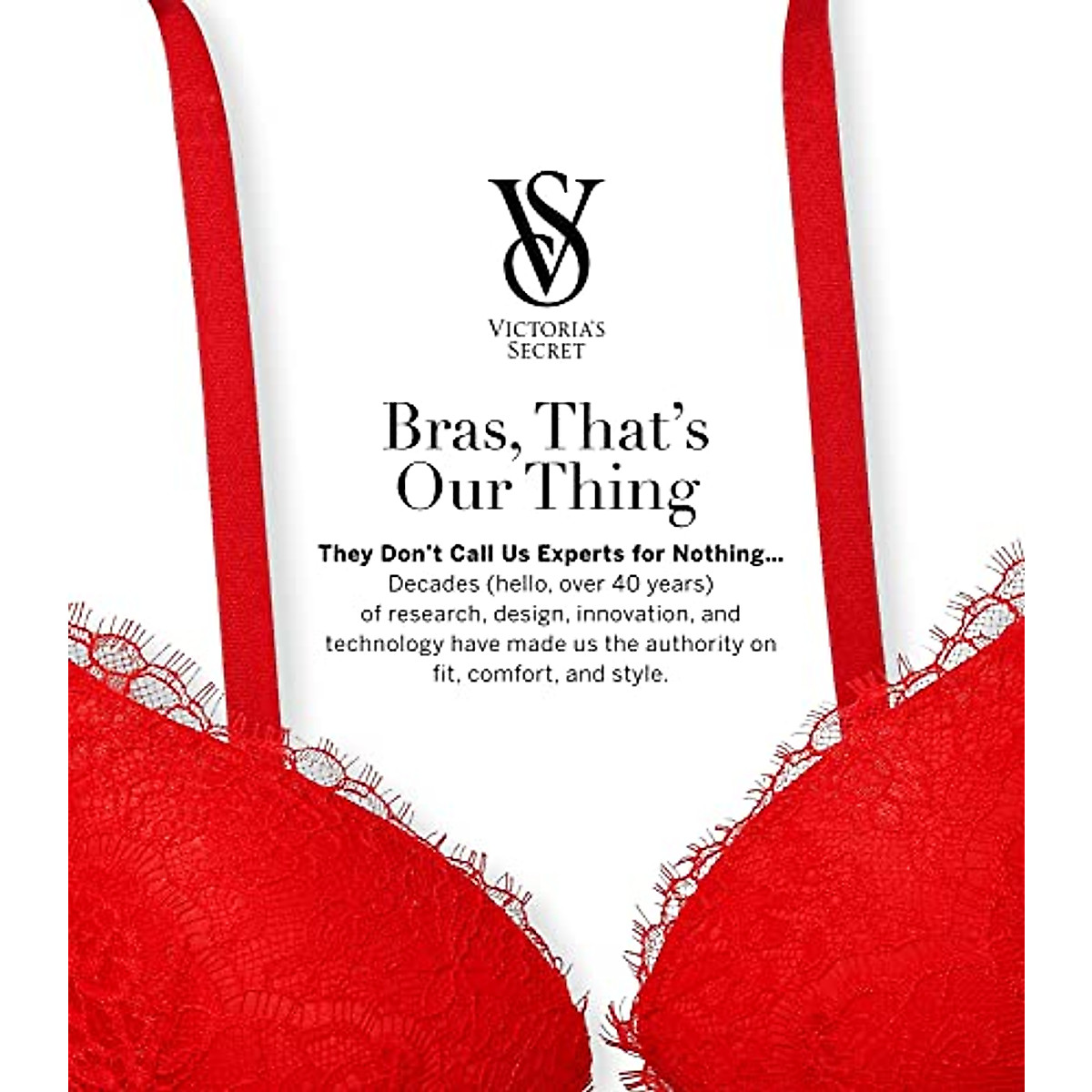 Victoria's Secret Dream Angels Push Up Bra, Padded, Plunge Neckline, Bras for Women, Black (34DD)