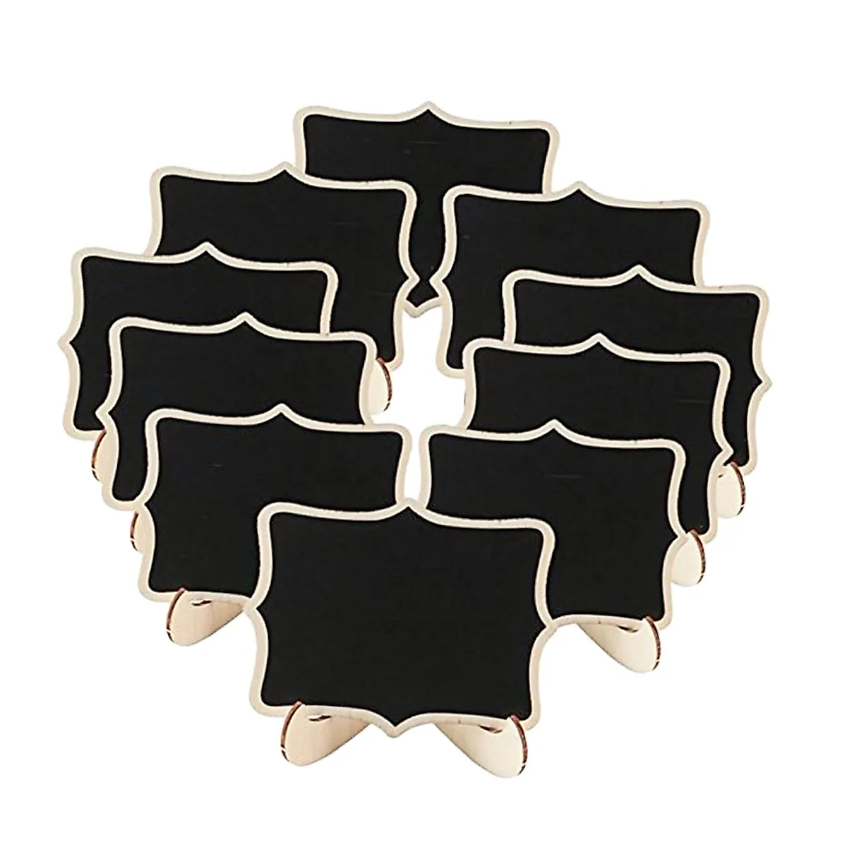 VOSAREA 2sets Mini Chalkboard Signs Set Blackboard Message Boards with Stand Decorative Wood Signs for Wedding and Girls 10pcs*2