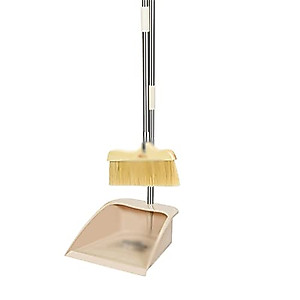 LYSLDH Sweeping Broom, Pig Bristles, Broom and Dustpan Set, Household Broom Combination, Soft Hair Broom