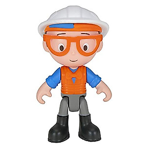Blippi Cement Truck - Mini Vehicle with Freewheeling Features Including 2” Character Toy Figure Construction Worker - Imaginative Play for Toddlers and Young Kids