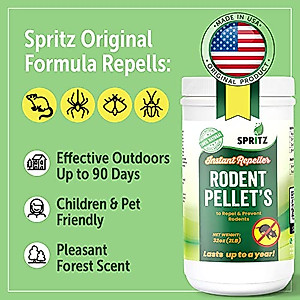 Spritz Rodent Repellent Pellets - Naturally Made with Peppermint Oil to Repel Mice and Rats – Safe for Pets and Kids