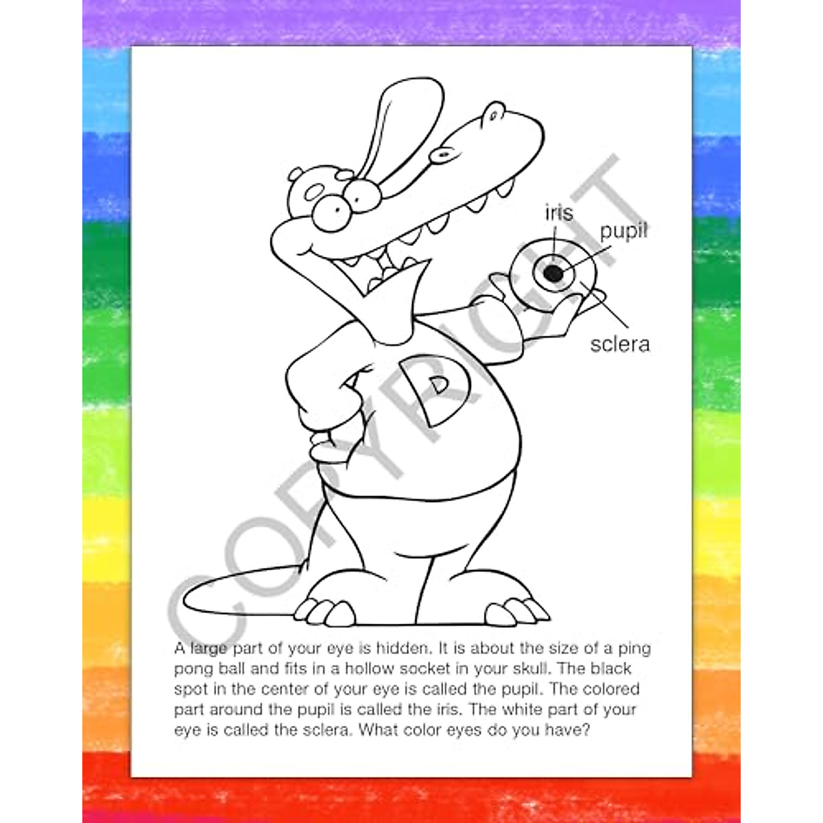 ZoCo - Learn About Eye Care - Coloring Books (50 Bulk Pack, Without Crayons) - Optometrist, Eye Doctor Gifts - Games, Puzzles, Activities for Kids