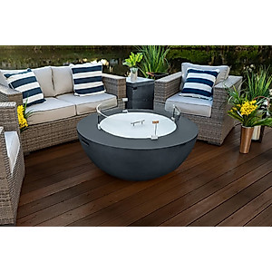 AKOYA Outdoor Essentials 42" Outdoor Propane Gas Fire Pit Table Bowl in Gray (Caribbean Blue)