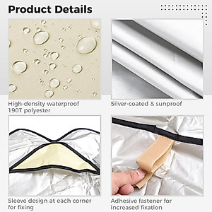 Patio Swing Canopy for 3-Seat Swings,Waterproof & Sunproof Porch Swing Chair Top Cover Replacement for Sunshade, Made of 190T High-Density Polyester, 75 x 52 x 6’’(seat Cover is not Included)