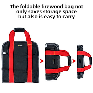 MeloTough Firewood Log Carrier Ballistic Log Tote Bag,Super Stronger Than Canvas Firewood Carrier Log Tote Bag