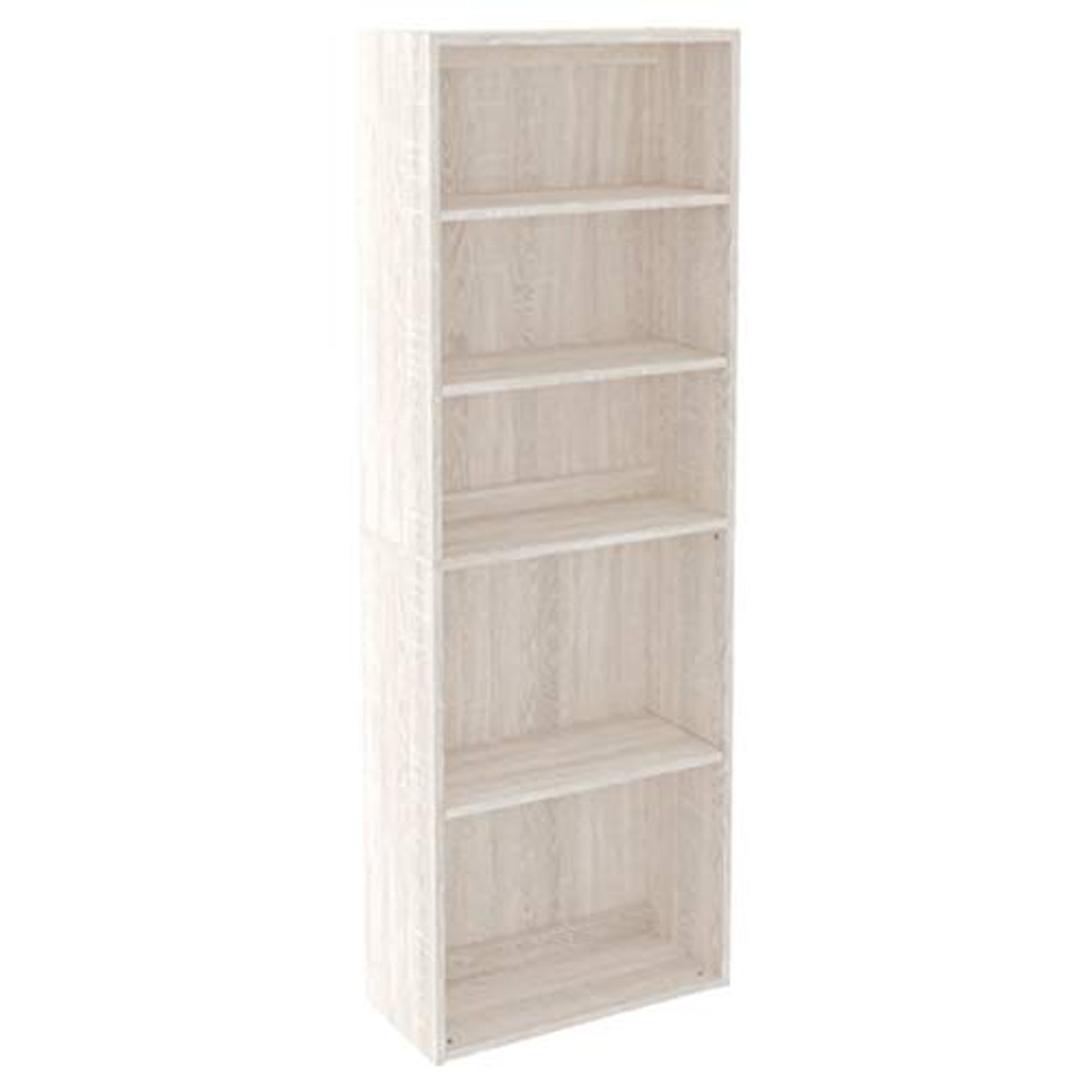 Signature Design by Ashley Dorrinson Modern Farmhouse 71" Bookcase with 4 Shelves, Weathered Whitewash