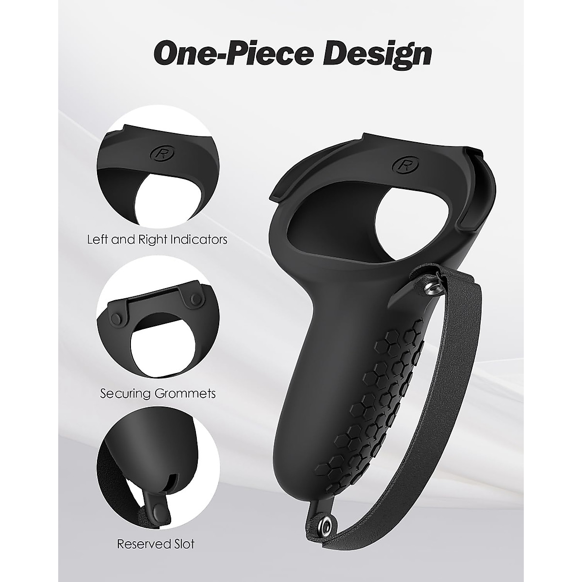SUPERUS Controller Grips Cover for Oculus Quest 2, Anti-Slip Texture - VR Accessories Compatible with Meta Quest 2, Silicone Controller Grips Cover with Adjustable Knuckle Straps