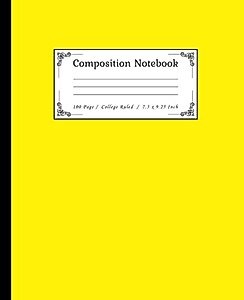 Composition Notebook: Yellow Background Composition Notebook, 7.5 x 9.25 inch,100 Page, journal notebook for students, kids journal notebook with lines, composition notebook college rule