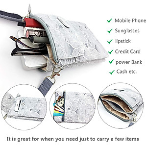 Roomy Cell Phone Purse Wallet Canvas Small Crossbody Purse Bags with Shoulder Strap For Women teen girlsl (A-gray)