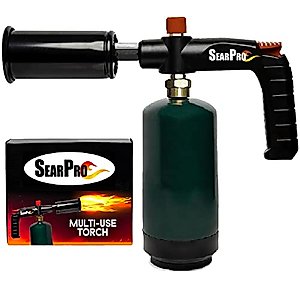 POWERFUL SearPro Charcoal Torch Lighter - Cooking Gadgets - Sous Vide - Cooking Torch - Culinary Kitchen Torch - Flamethrower Meater Gun Lighter - BBQ Propane Torch - Chef Blow Torch Tank Not Included