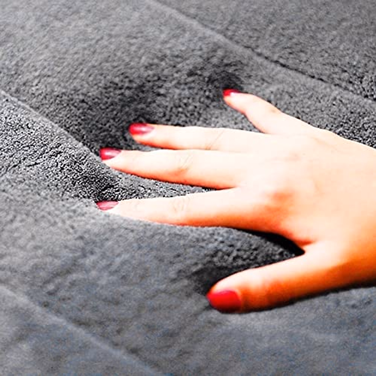 C-LARSS Memory Foam Floor Mat, Comfortable Quick Drying Bathroom Rugs, Non-Slip Ultra Absorbent Mat for Shower Wine Red
