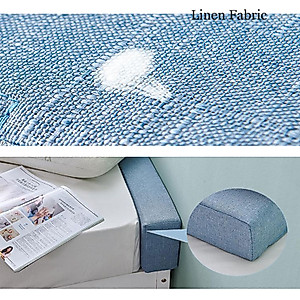 Custom Bed Gap Filler, Mattress Extender for King Twin Full Bed, Space Filler Between Bed and Wall Side with Removable Cover, Thick Wedge Headboard Gap Filler Queen (Linen)