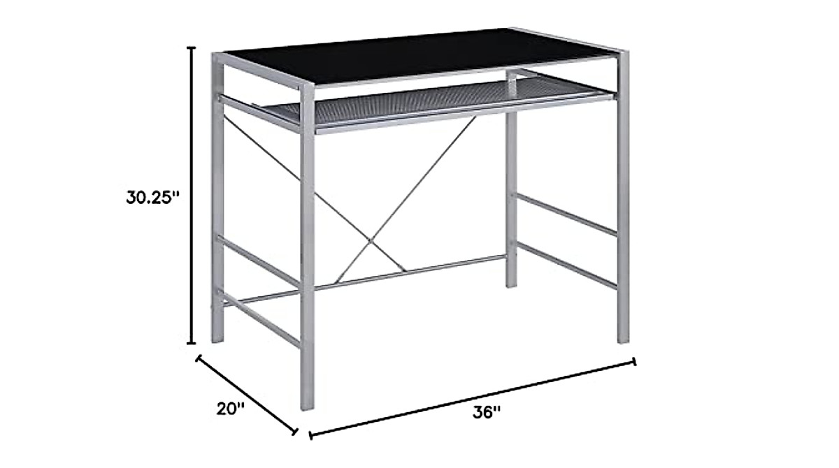 Stylish OSP Zephyr Computer Desk with Glass Top