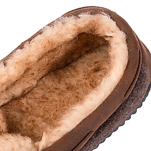 RockDove Men's Hearthfire Memory Foam Moc Slipper, Size 11 US Men, Mocha