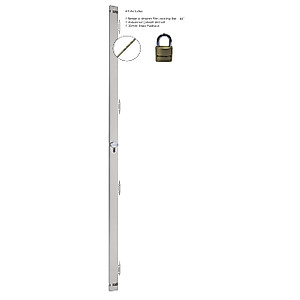 Guardianite File Cabinet Locking Bar. Fits 4 Drawer File Cabinets. Includes Padlock and Cobalt Drill Bit. (Beige)